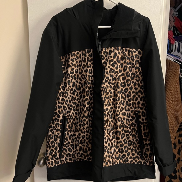 Aperture | Jackets & Coats | Aperture Glisten Black And Leopard Print K ...